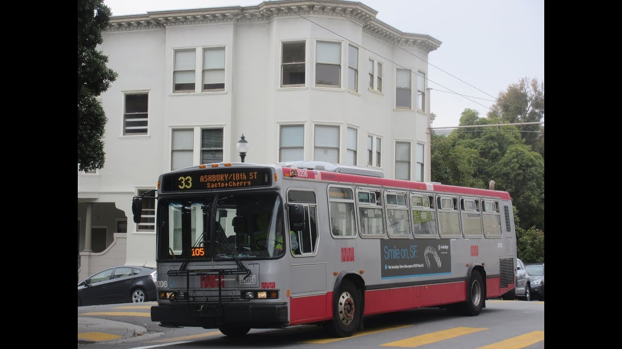 SF MUNI 2000 Neoplan AN440 8206 On route 33 - YouTube
