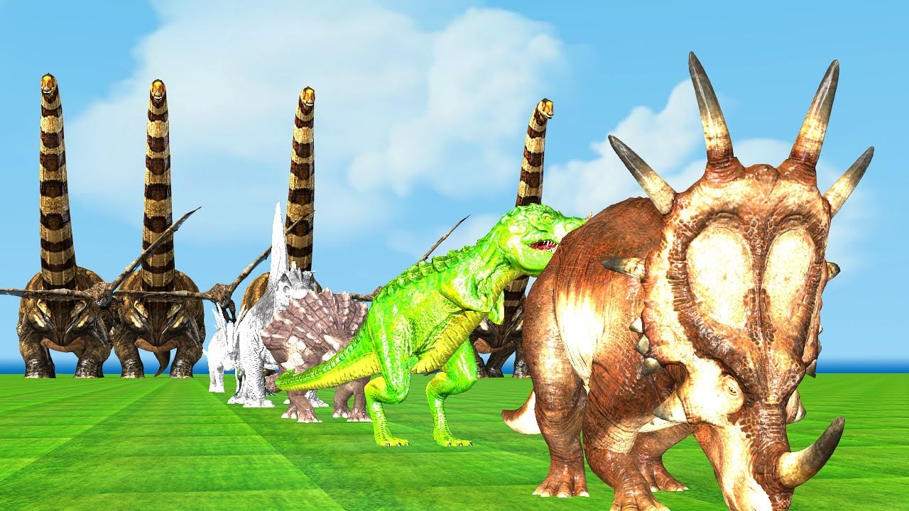 Paint Animals Gorilla Cow Lion Elephant Dinosaurs Fountain Crossing ...