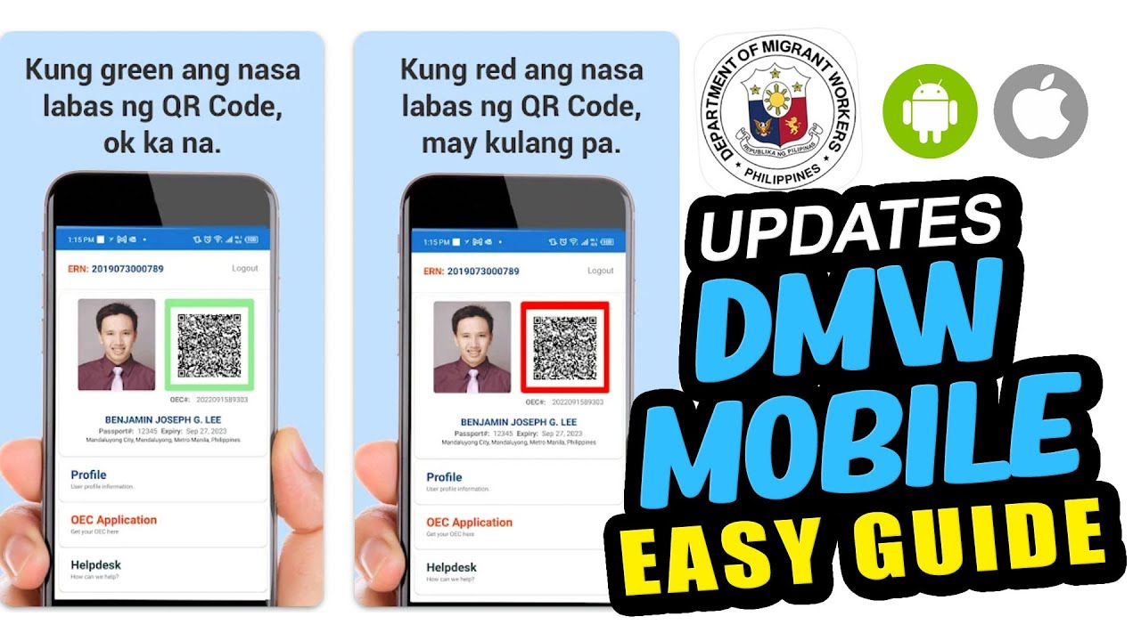 NEW DMW MOBILE OEC APP 2023 | PAANO KUMUHA NG DMW OEC QR CODE EXEMPTION ...