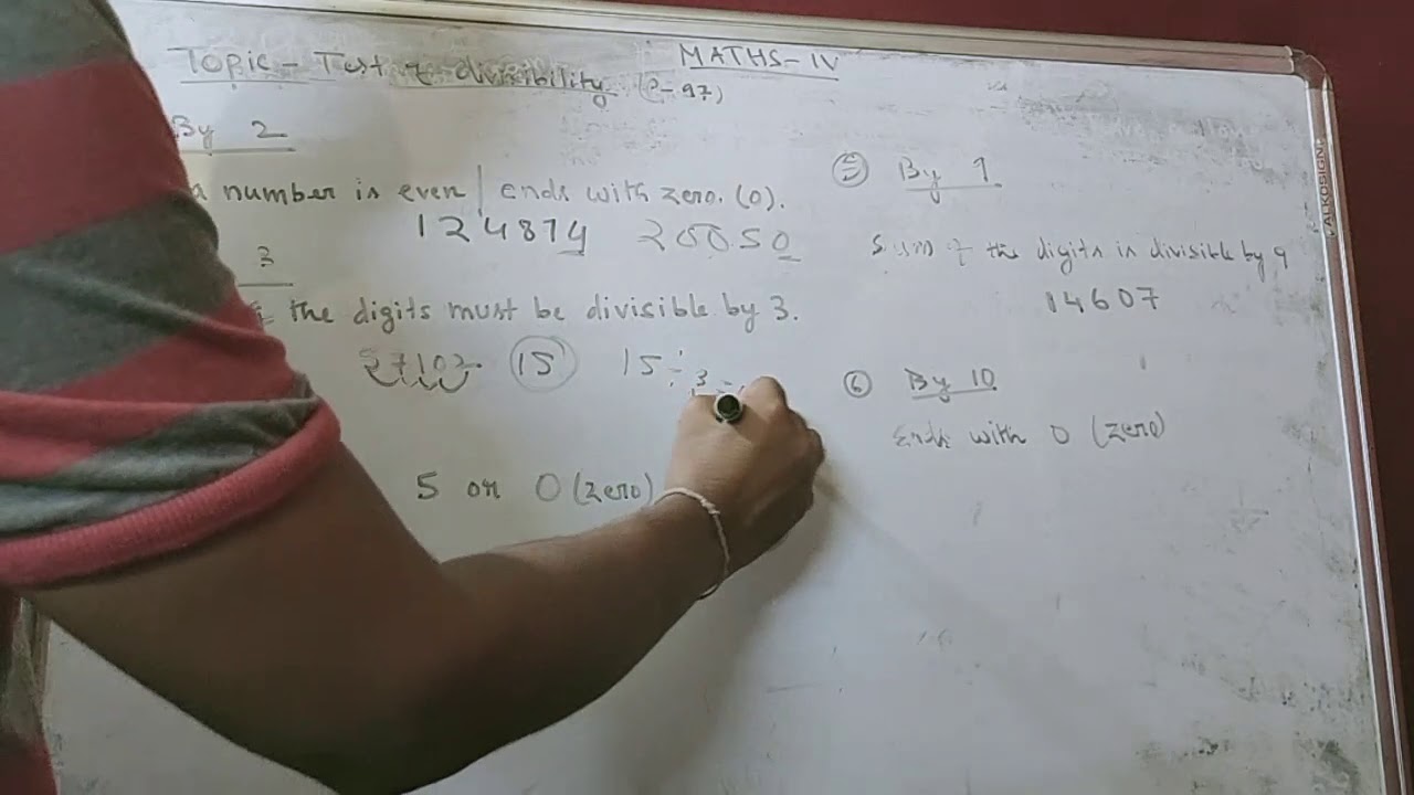 MATHS-IV(DIVISIBILITY RULES) - YouTube