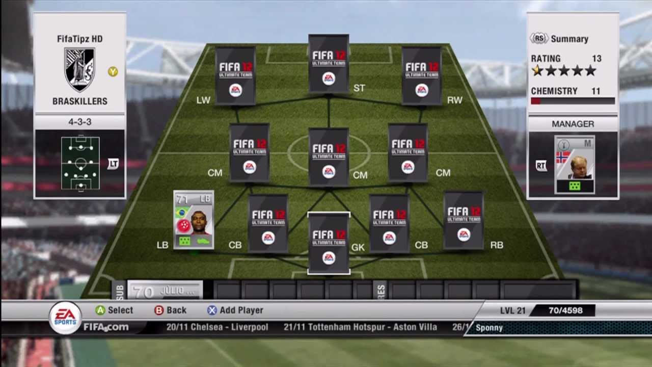 FIFA 12 Ultimate Team: Building a Squad - Brasilvers - YouTube