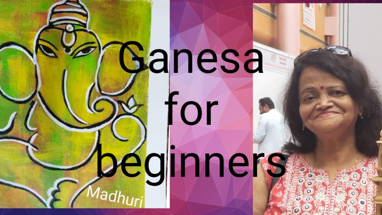 Ganesa for beginners.. Ganesa acrylic painting on Canvas. painting for ...