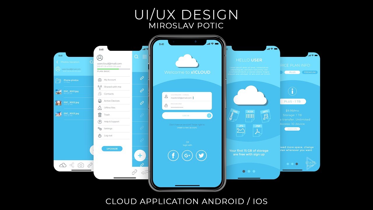 Mobile App UI/UX Design in Adobe XD and Illustrator - Preview Prototype ...