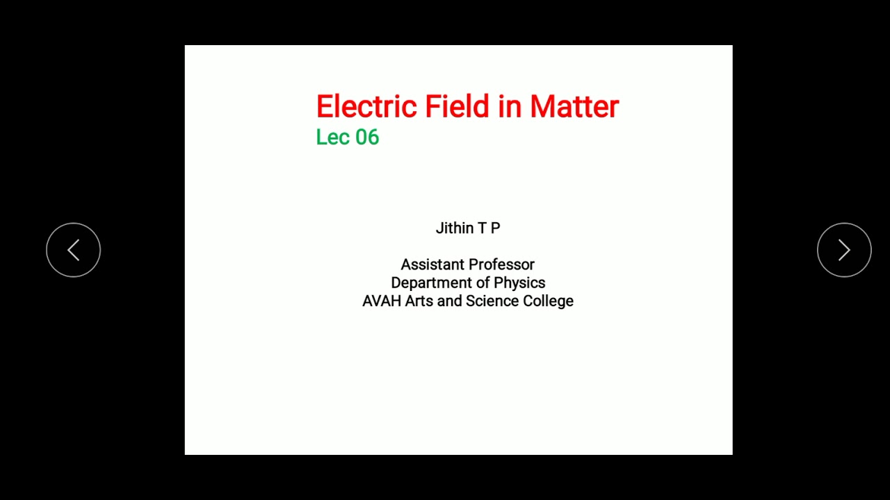 Electric field in matter - lecture 06 - YouTube
