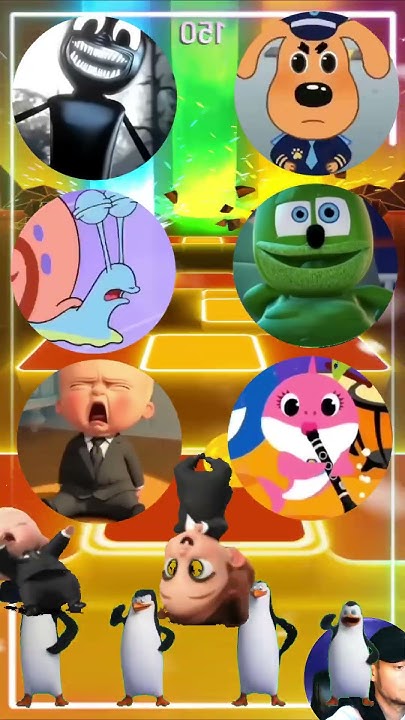 Cartoon Cat, Sheriff Labrador, SpongeBob, Gummy Bear, Baby Boss, Baby Shark Tiles Hop - YouTube