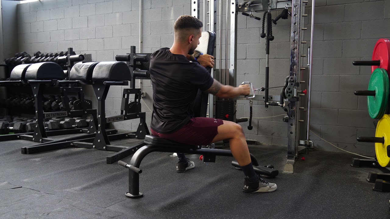 Remo unilateral en polea sentado - YouTube