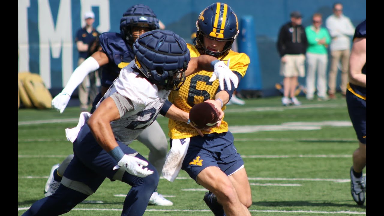 WVU Football spring practice highlights - April 10th - YouTube