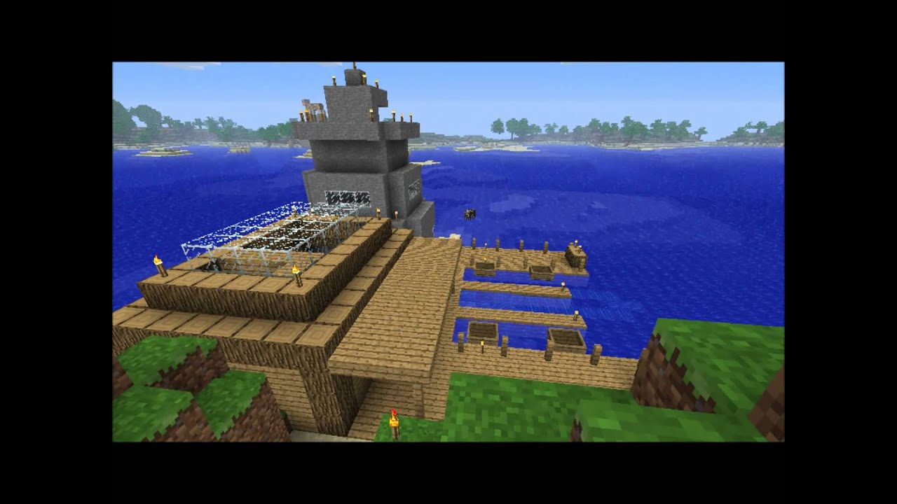 Minecraft Time Lapse - Building a Harbor and Lighthouse - YouTube