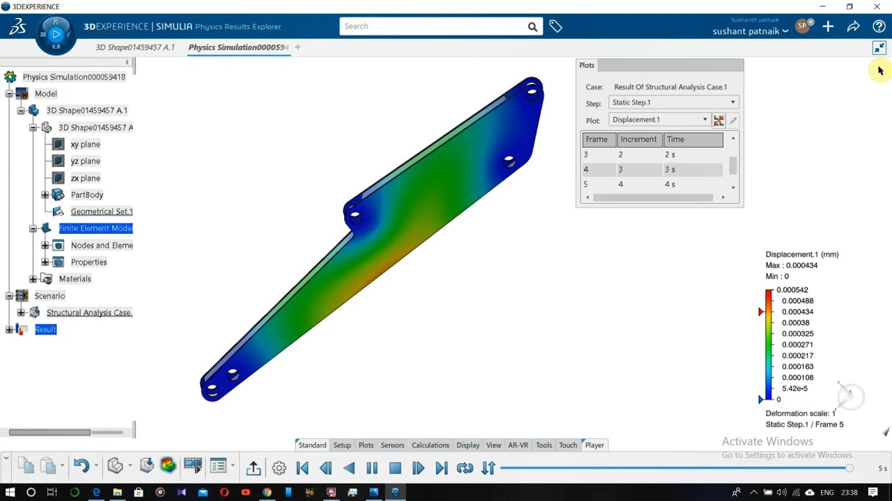 stress analysis and model analysis of Backhoe using 3D Experience ...
