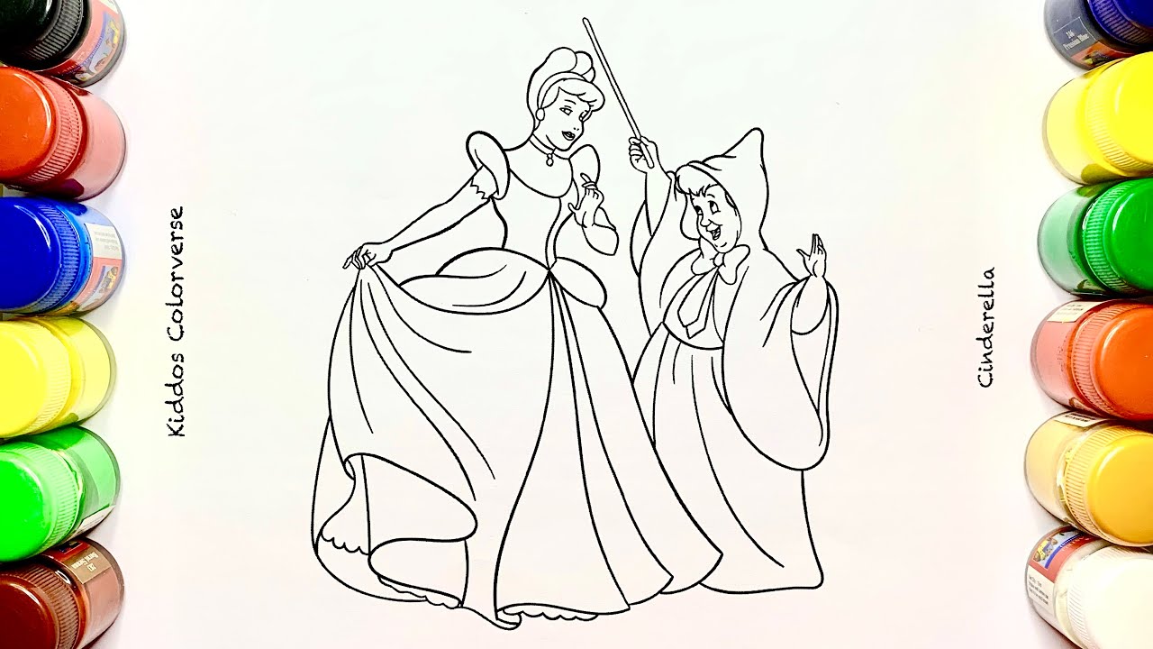 Cinderella with fairy godmother @KiddosColorverse #youtube #art #fun # ...