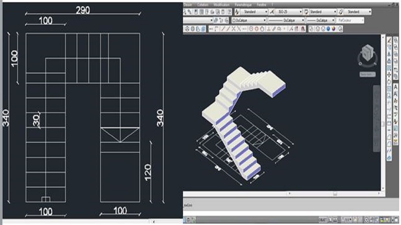 Comment réaliser un Escalier à Trois Volées avec Deux Paliers ...