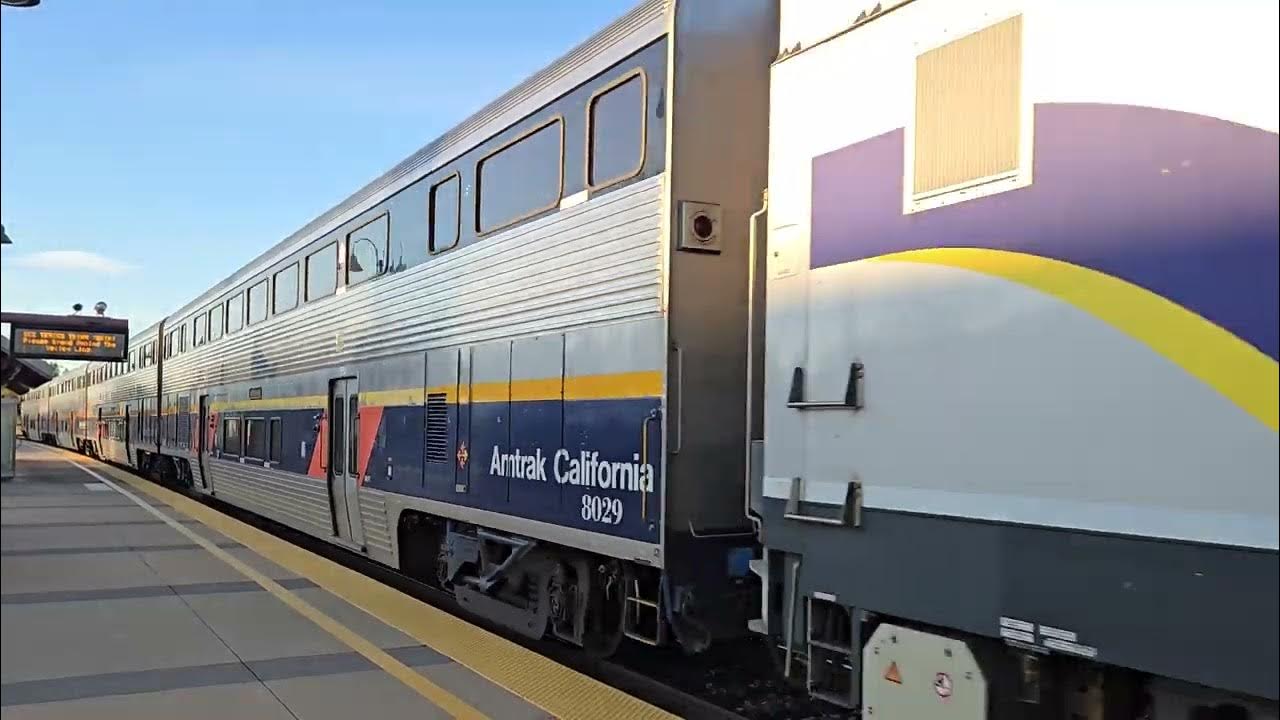 Amtrak Capitol Corridor #542 at Santa Clara Station with CDTX #6965 Cab Car and #2101 SC-44 ...
