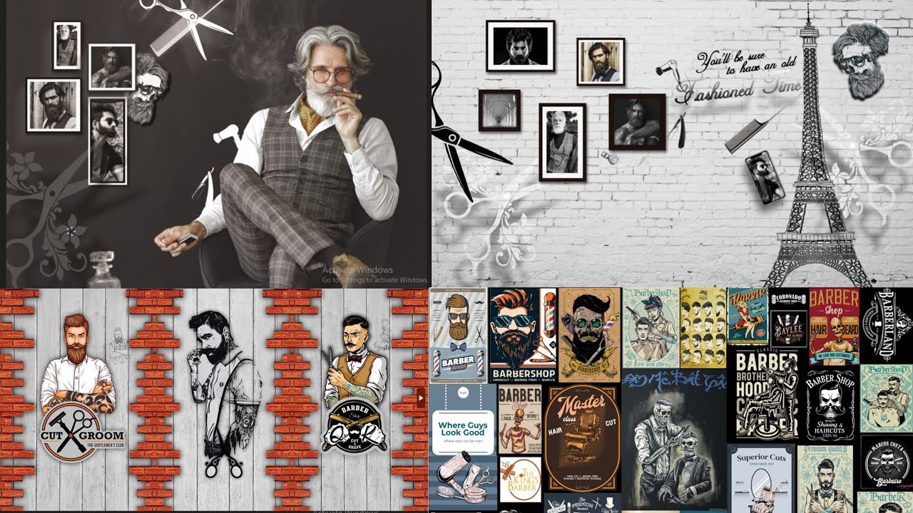 Hair Saloon Flex wall paper design 3D wall paper design 2023 - YouTube