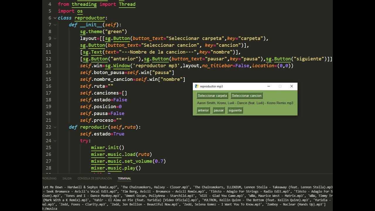 Reproductor mp3 con pygame en Python | Reproductor de música, audio etc ...