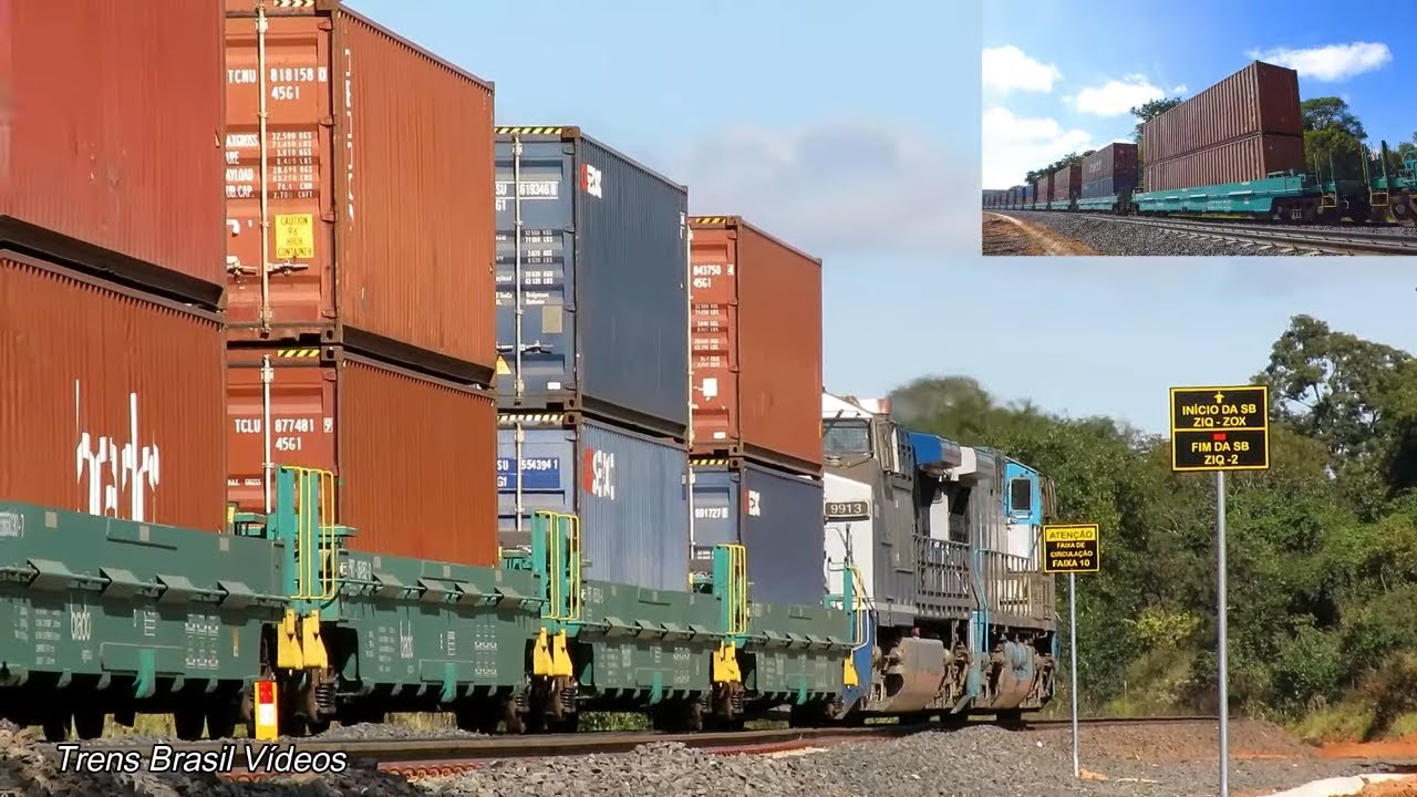 ESSE É O MAIOR TREM do Brasil | Porta Containers que Transita no Brasil ...