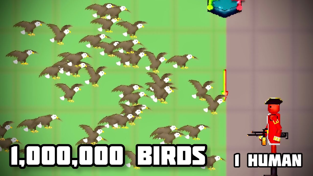 1,000,000 BIRDS VS 1 HUMAN!!! WHO WILL WIN??? #video #melonplaygroud # ...