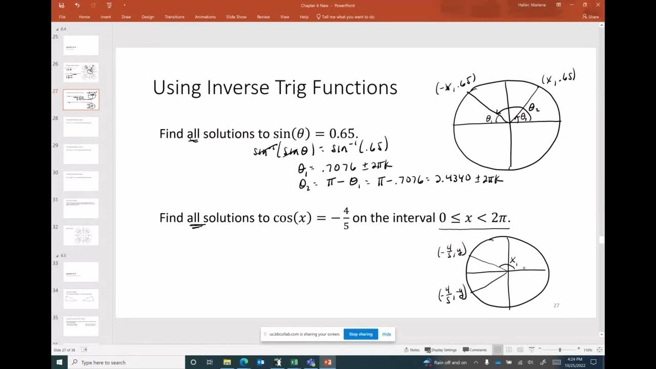 Section 6.4 - Solving Trig Equations - YouTube