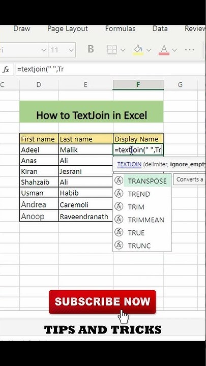 Textjoin In Excel Shorts Shortsvideo Youtubeshorts Youtube 