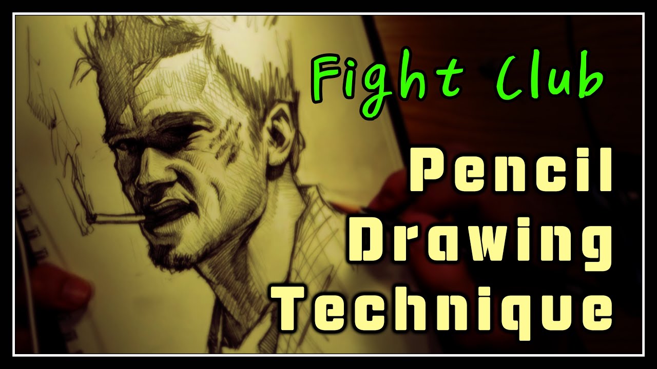 Brad Pitt 'Fight Club' / Pencil Drawing Technique. / Drawing process ...