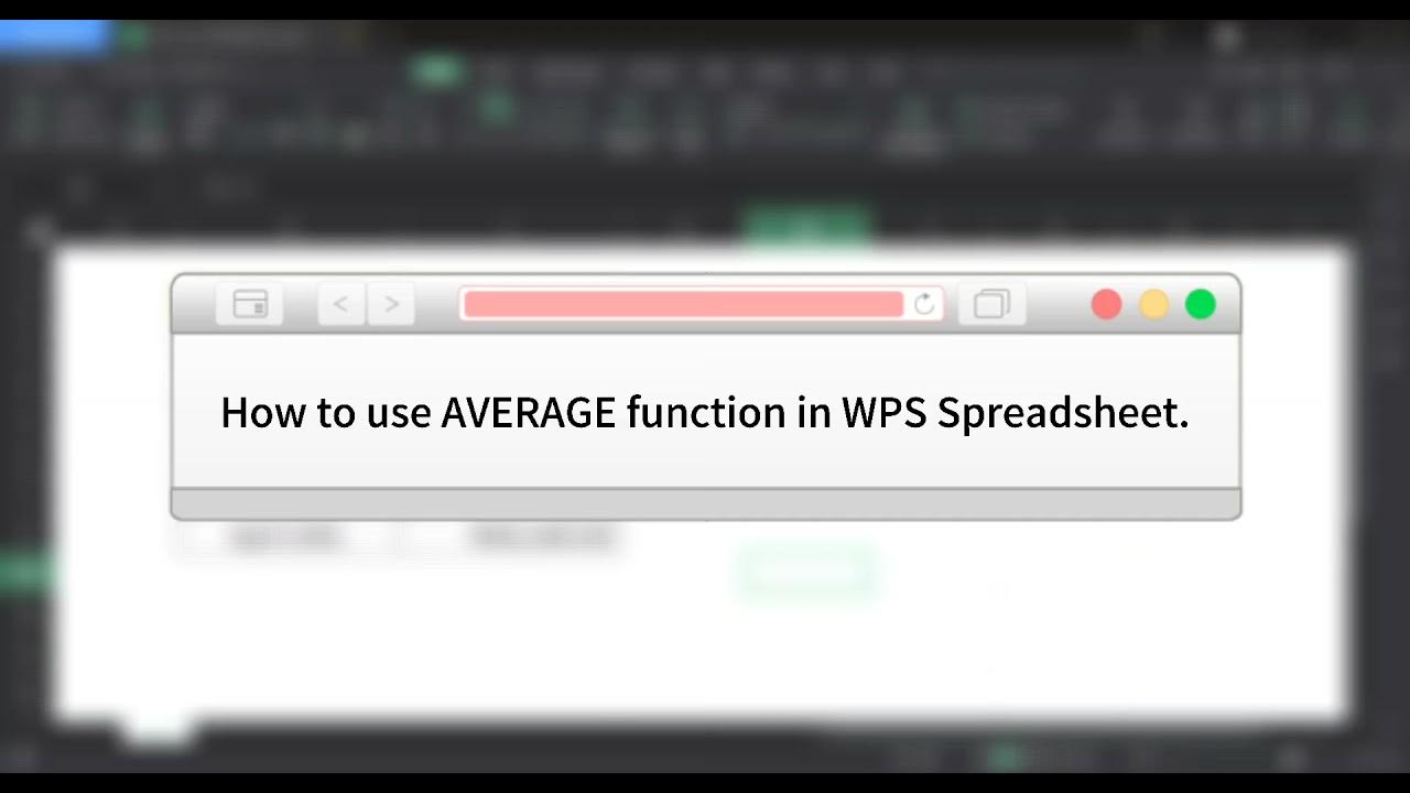 How to use AVERAGE function in WPS Spreadsheet ! - YouTube