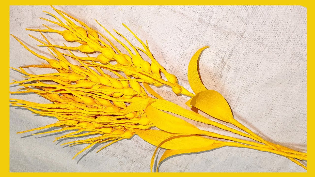 How to make wheat using crepe paper/paper craft ideas/wheat seed making ...