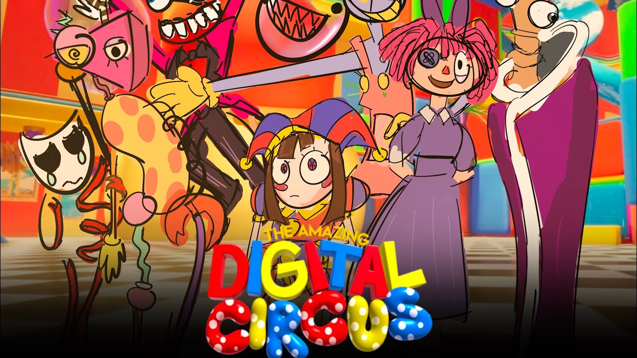 Drawing The Amazing Digital Circus Main Characters - YouTube