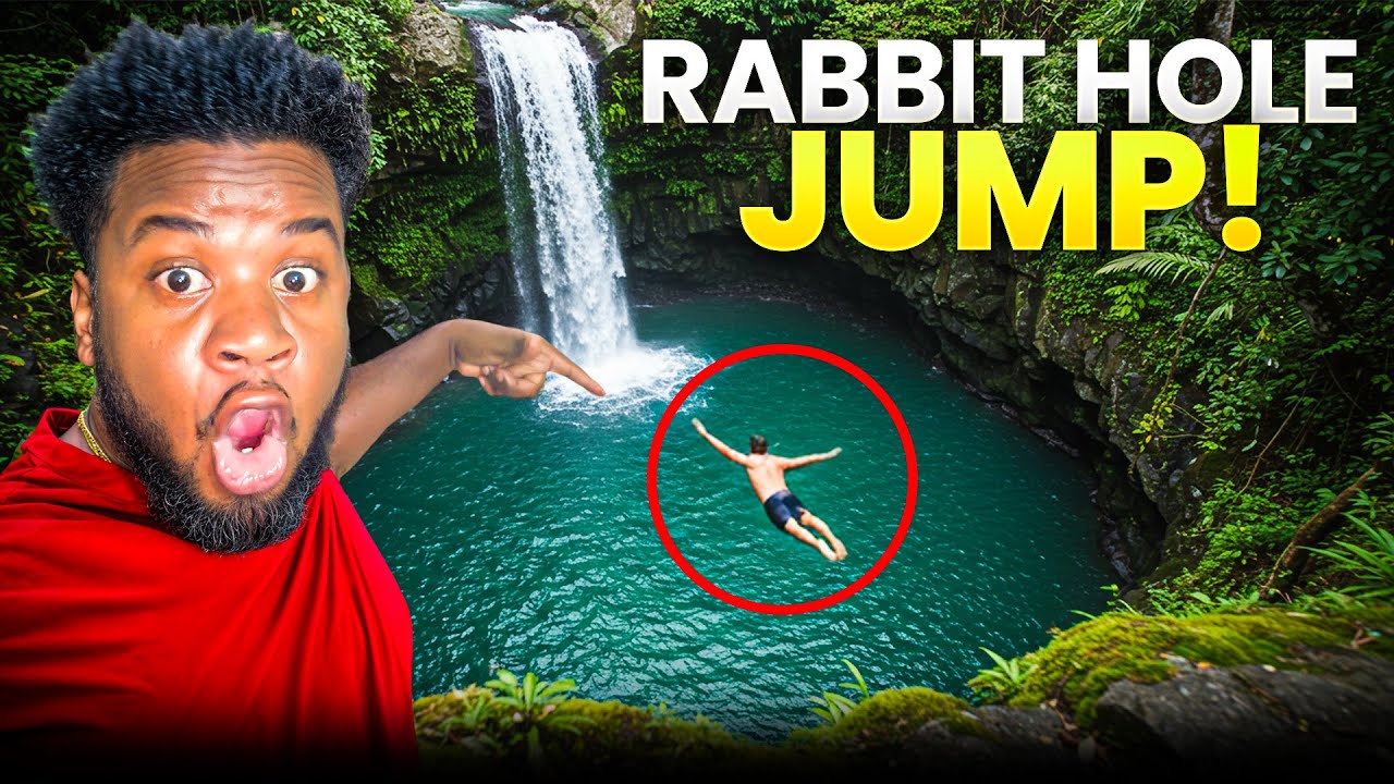 The CRAZIEST Waterfall Jump in Jamaica! (Rabbit Hole at Reach Falls ...