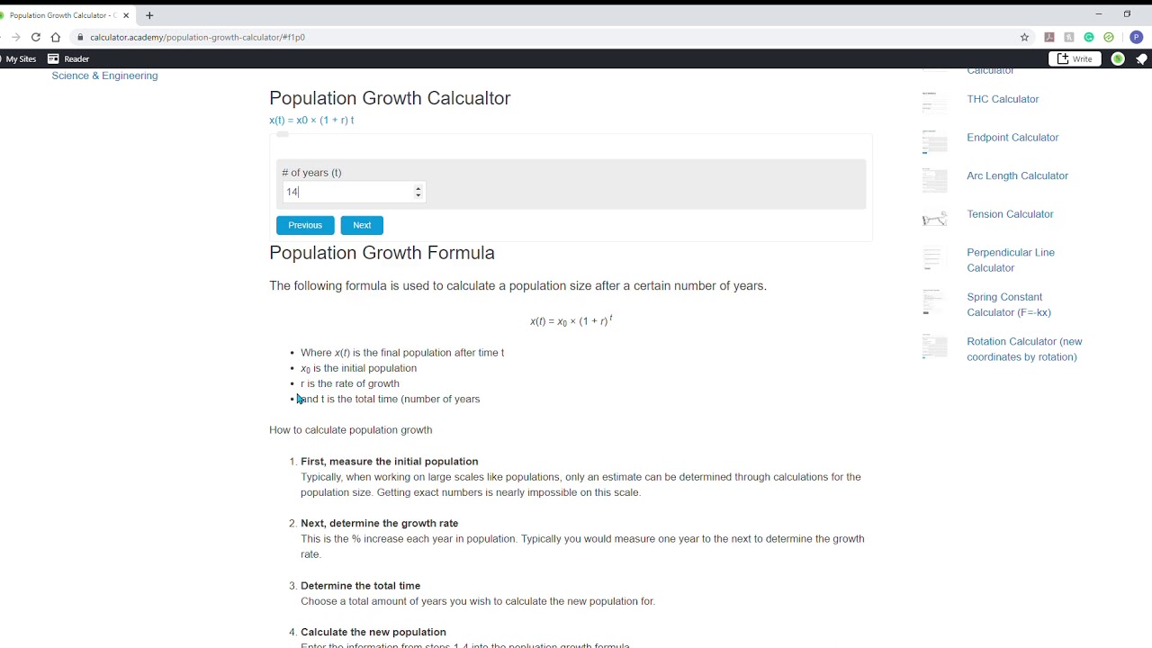Population Growth Calculator - YouTube