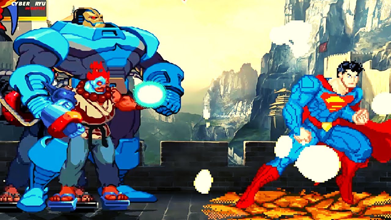 CYBER RYU AND CYBER AKUMA VS SUPERMAN HIGH LEVEL INSANE FİGHT - YouTube