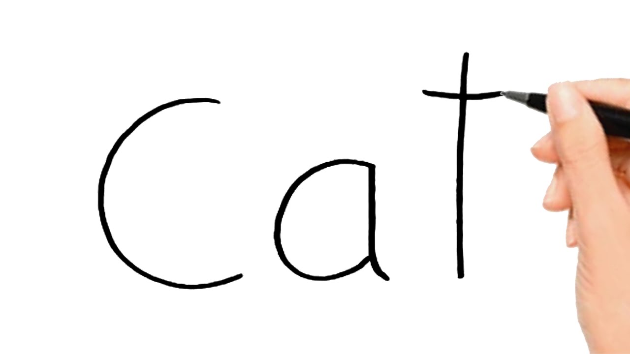 Cat Drawing Using Letter CAT | How to draw a Cat step by step ...