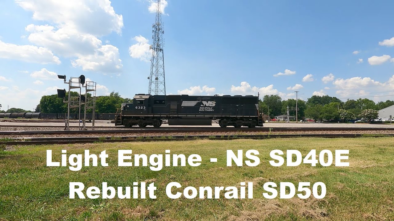 NS SD40E Light Engine Move in Decatur - Rebuilt Conrail SD50 - YouTube