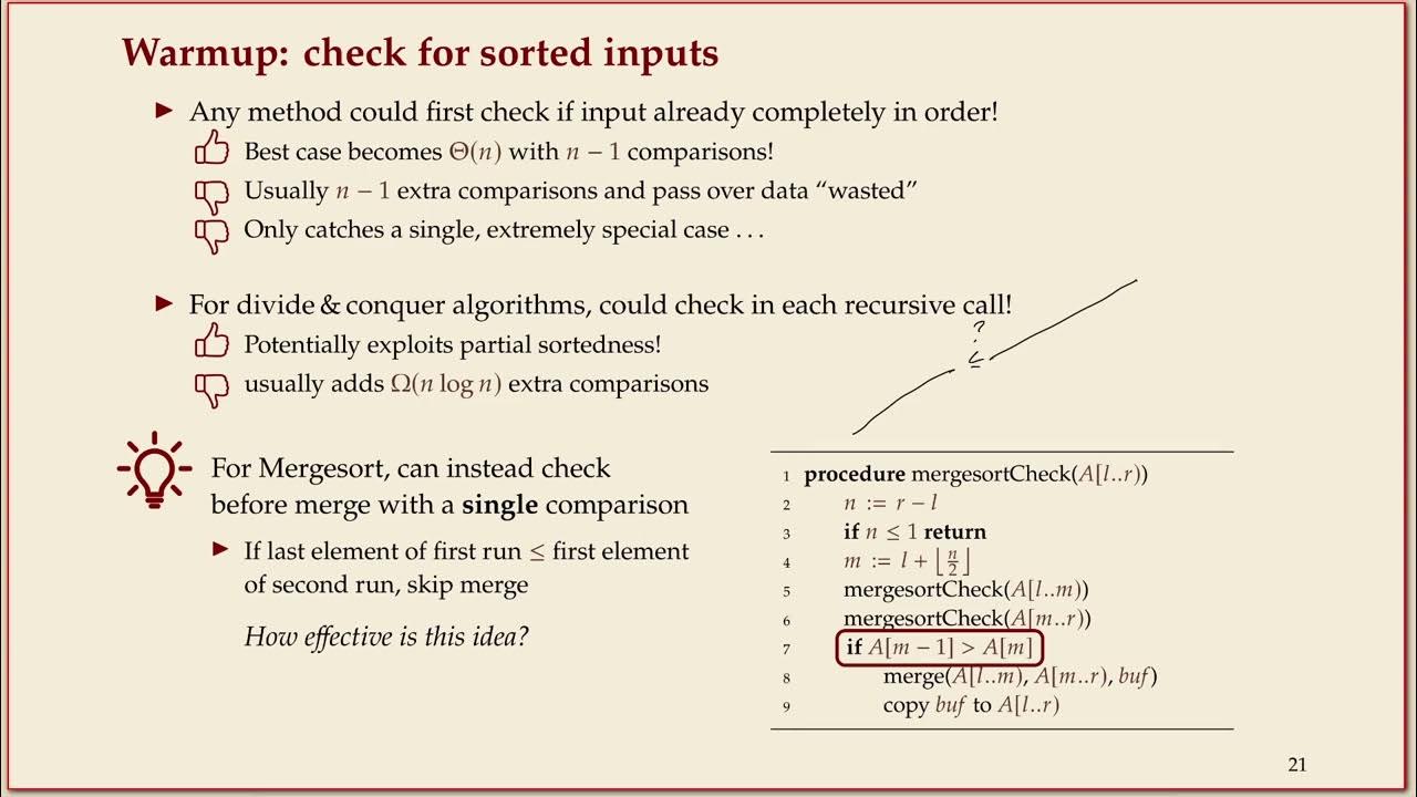 COMP526 (Fall 2023) 3-5 §3.5 Adaptive sorting - YouTube