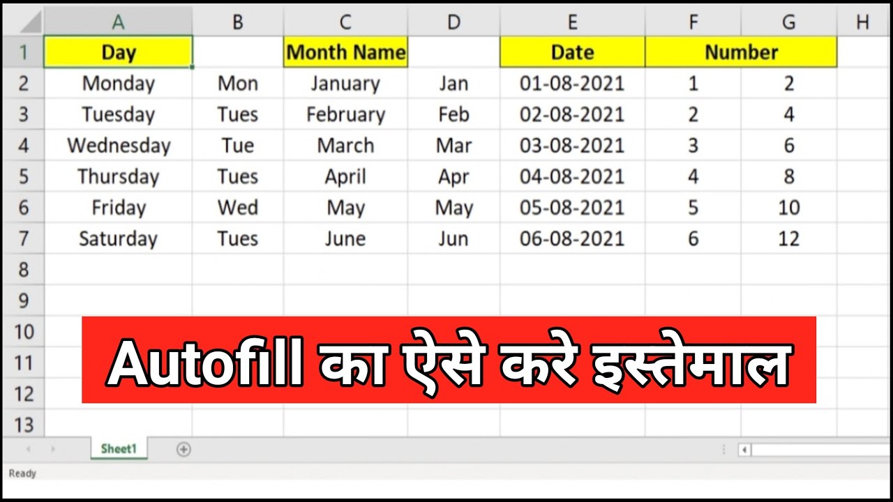 How To Use AutoFill In Excel AutoFill Option In Hindi AutoFill Day How To Use AutoFill In Excel AutoFill Option In Hindi AutoFill Day