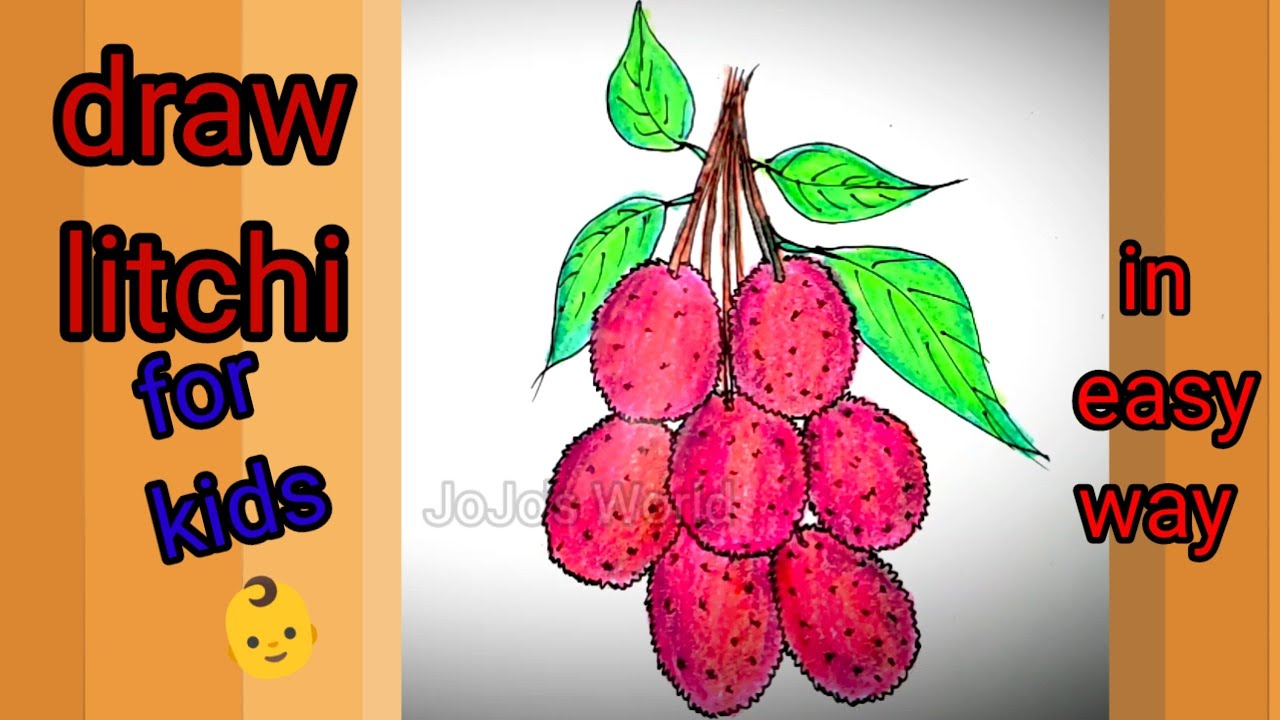Draw litchi in easy way || for kids @Jojos.world-200 - YouTube