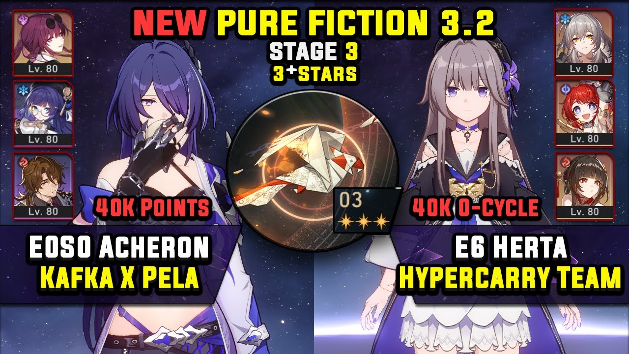 E0 Acheron Carry W/ Kafka & E6 Herta Carry W/ Tribbie (3 Stars) Pure Fiction 3 Honkai Star Rail ...