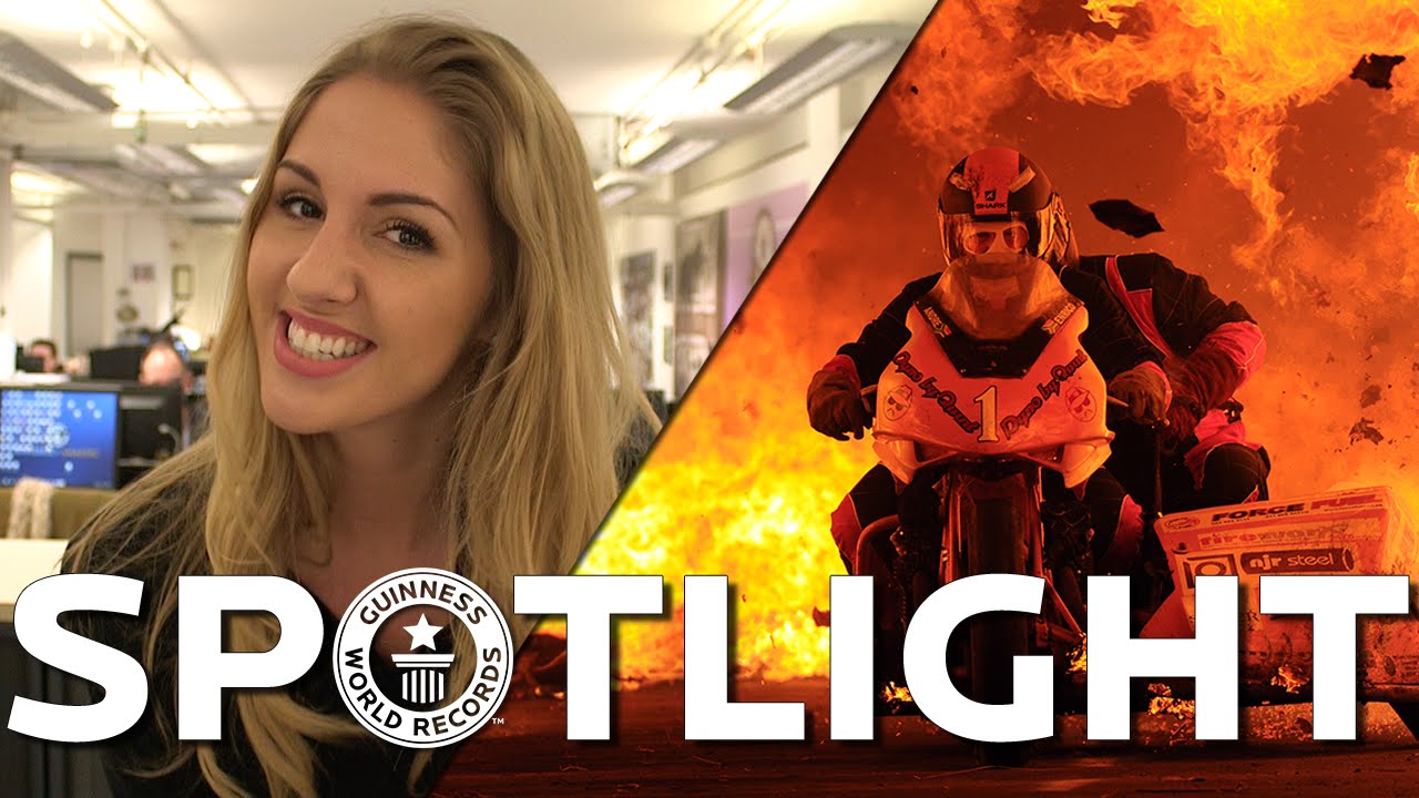 SPOTLIGHT - Longest motorcycle ride through a tunnel of fire - YouTube
