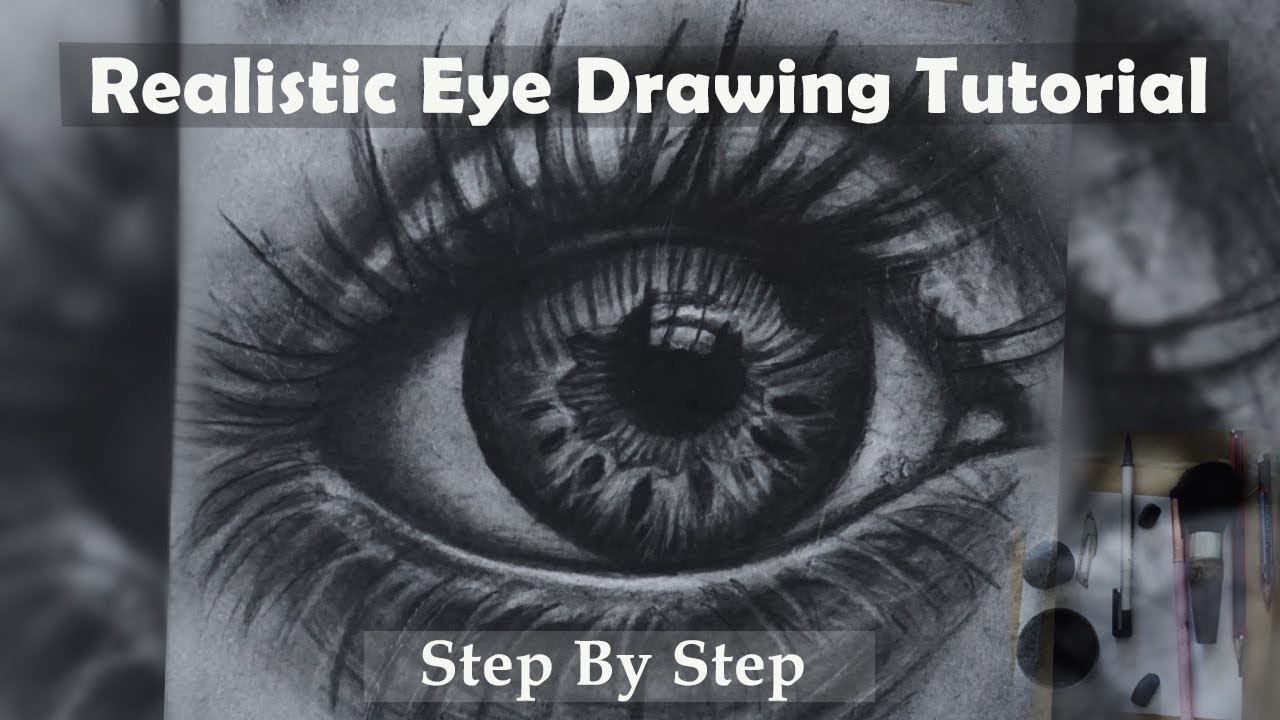 How to draw realistic Eye step by step tutorial - YouTube