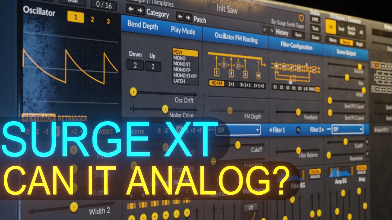 Surge XT The question is...Can it analog? Let's find out! | Sound Design Tutorial - YouTube