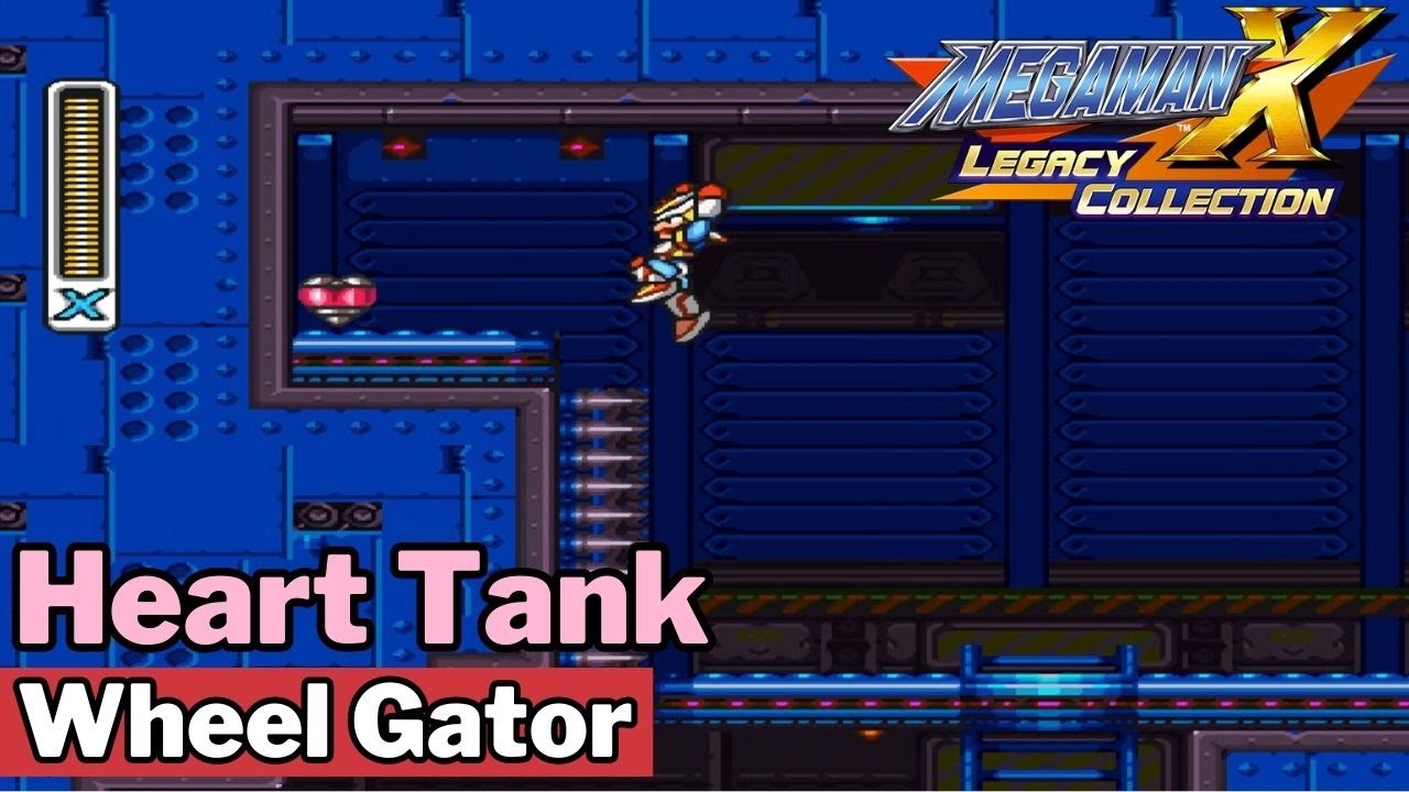 Megaman X2 - Wheel Gator Heart Tank Location - YouTube