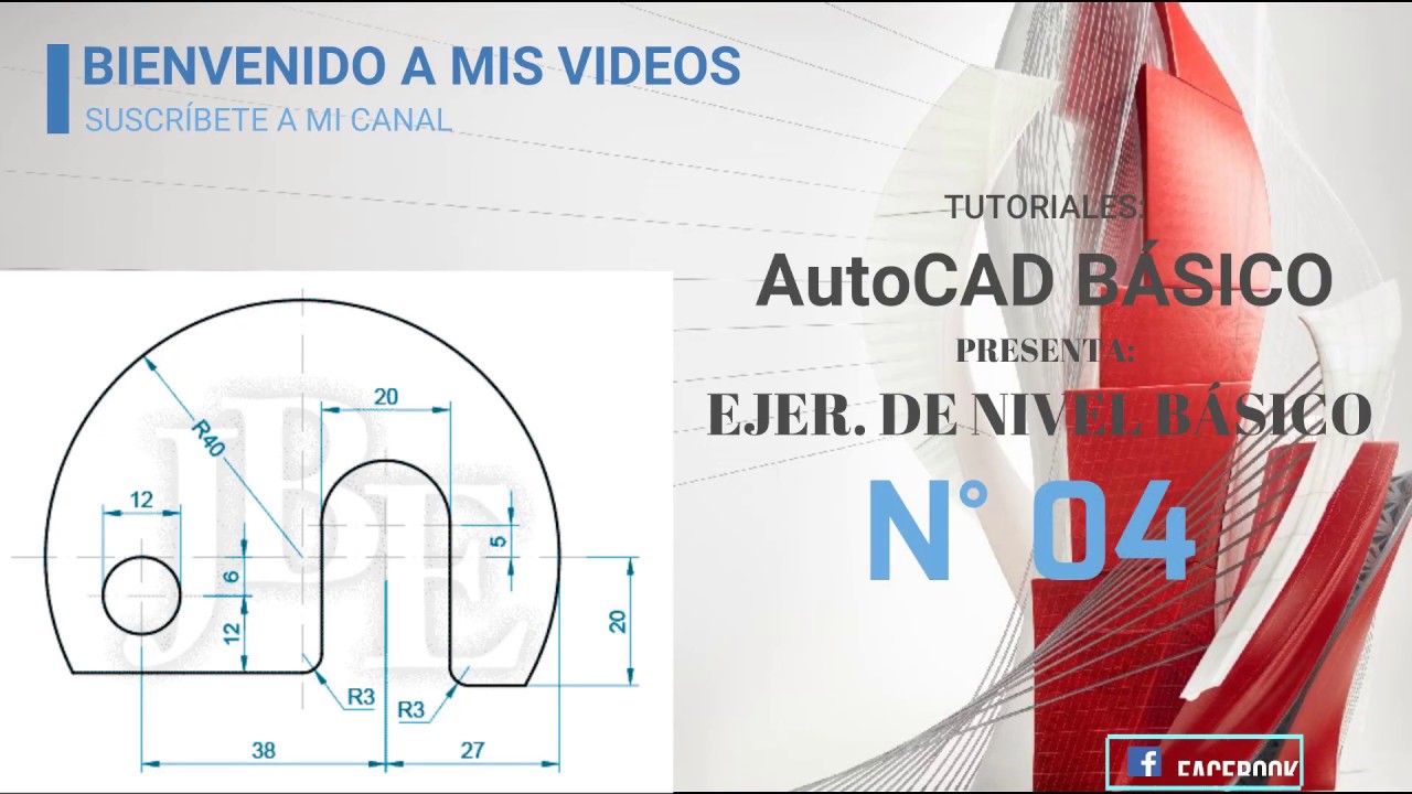 AutoCAD Básico 2019 | Solución de Ejercicio N°04 - YouTube
