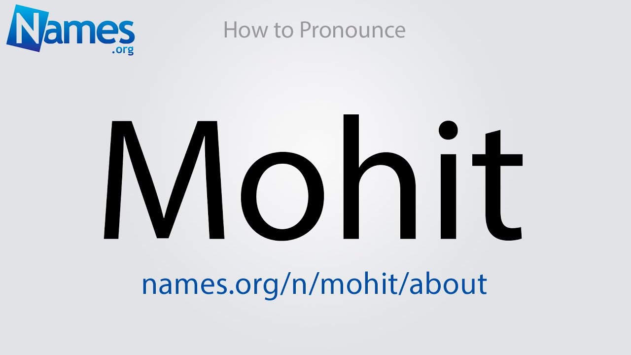 How to Pronounce Mohit - YouTube