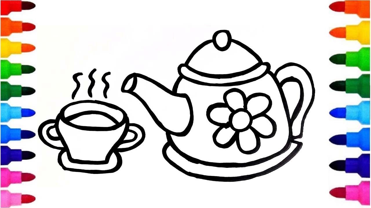 Comment dessiner et colorier un verre d'eau - YouTube