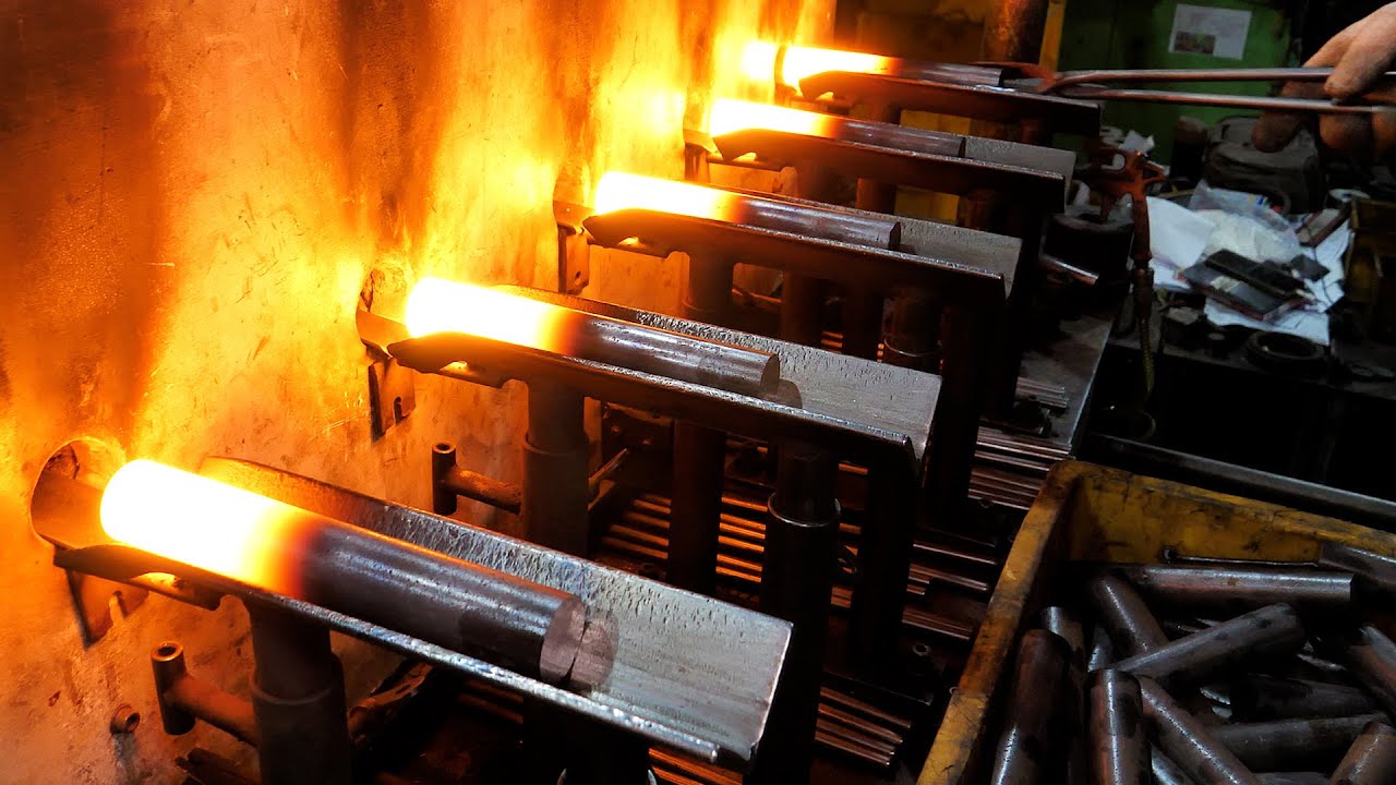 Huge bolt mass production process. Amazing Korean old metal factory ...