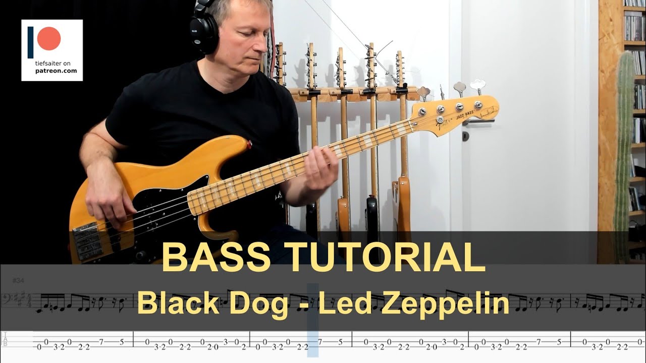Black Dog - Led Zeppelin | Bass Tutorial (Sheet + TABs) - YouTube