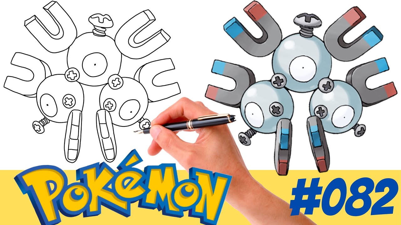 Cómo dibujar MAGNETON POKEMON #082 | FÁCIL | Generación 1 - YouTube