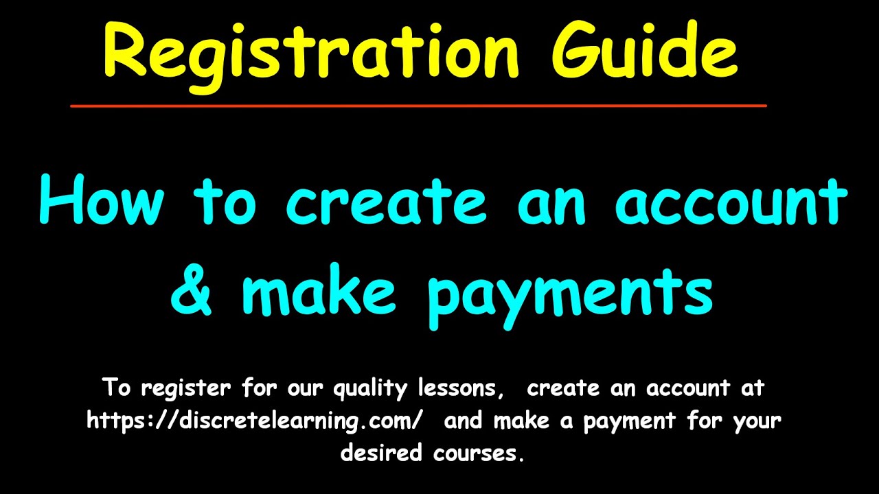 REGISTRATION GUIDE - HOW TO CREATE AN ACCOUNT AND MAKE PAYMENTS - YouTube