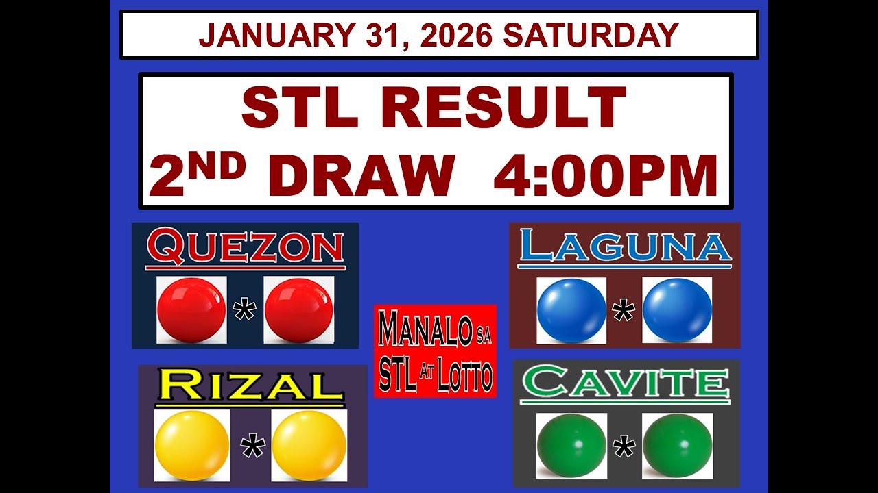 STL 2ND Draw 4PM Result STL Cavite STL Quezon STL Laguna STL Rizal ...