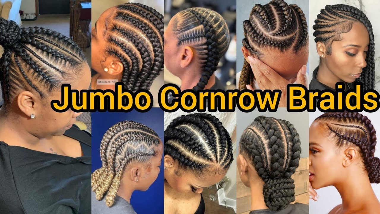 Elegant Jumbo Cornrow Braids 2025 | Straight Back Cornrows | Braids for ...