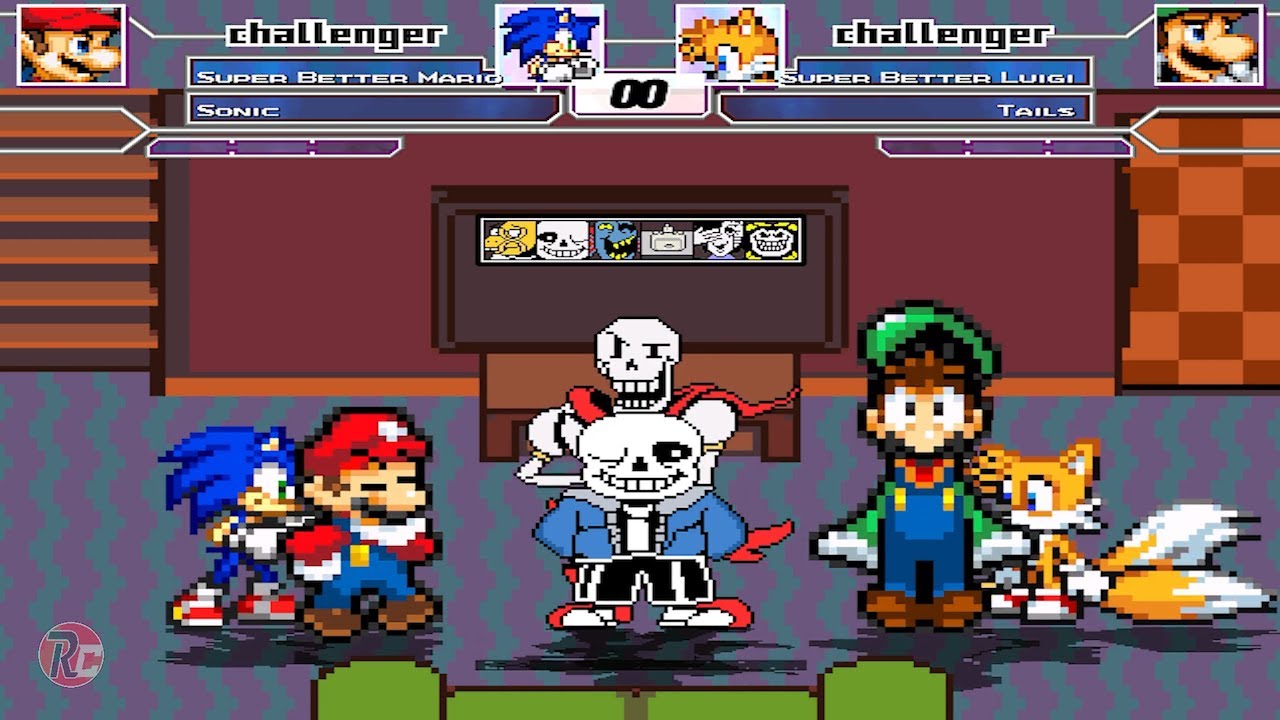 MARIO, SONIC and SANS vs LUIGI, TAILS and PAPYRUS @ Papyrus and Sans ...