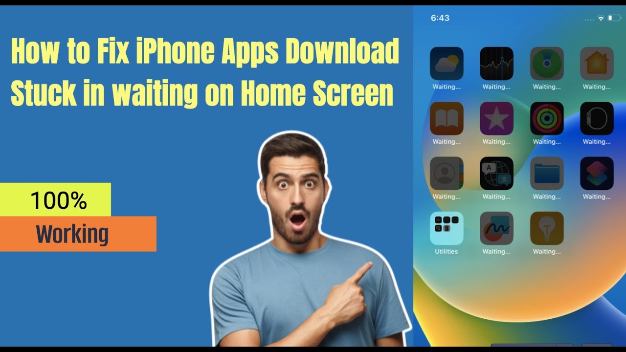 How to Fix iPhone Apps Download Stuck in waiting on Home Screen - YouTube